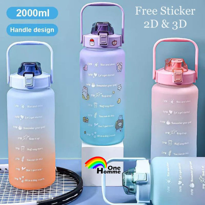 BOTOL MINUM RAINBOW 2 LITER FREE PACKING BUBBLE WRAP / BOTOL VIRAL 2 ...