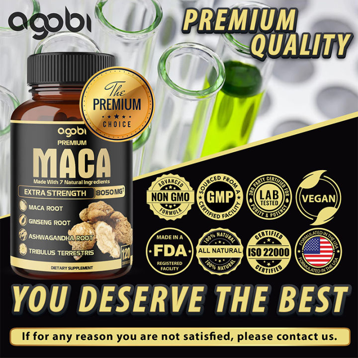 Organic Maca Root Powder Capsules - with Ginseng Root, Enhances Stamina ...