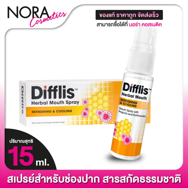 สเปรย์พ่นปาก Difflis Herbal Mouth Spray ดิฟฟลิส เฮอร์เบิ้ล เมาท์ สเปรย์ ...