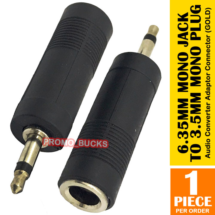 PL 6.35mm Female Mono Jack to 3.5mm Male Mono Audio Plug Converter ...