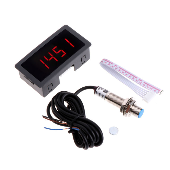 4 Digital Tachometer RPM- Blue LED Proximity Switch Sensor NPN- 10 ...