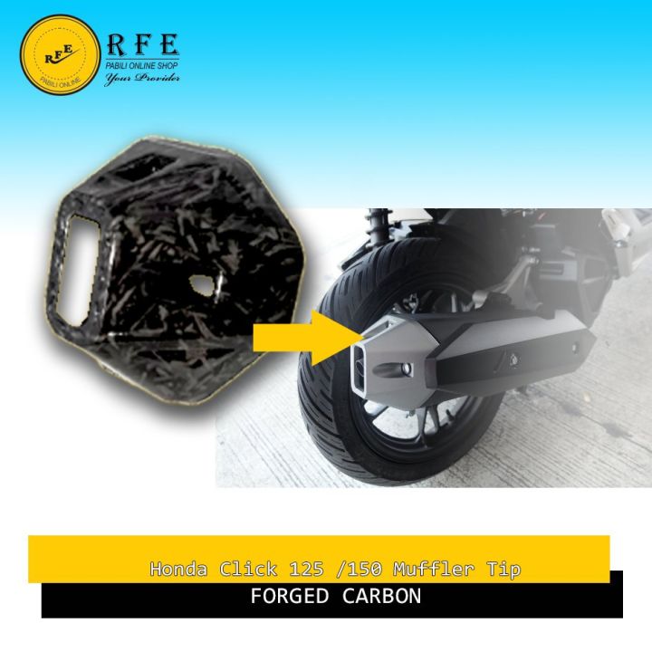 Honda Click 125 | 150 V2 V3 Compatible Muffler Tip | Exhaust Tip Forged ...