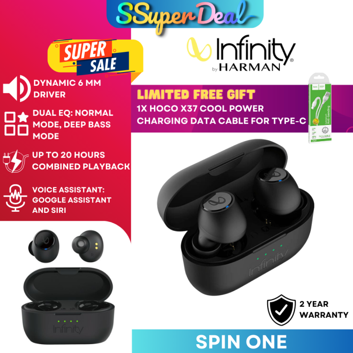 Infinity By Harman Spin One TWS True Wireless Bluetooth Earbuds | Lazada