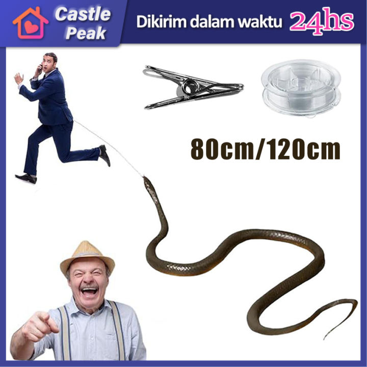 Ular Karet Palsu 80cm / Mainan Prank Seru untuk Rumah Dan Halloween ...
