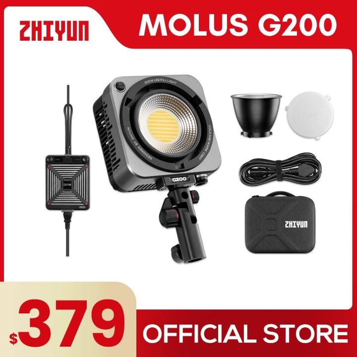 ZHIYUN Official MOLUS G200 200W COB LED Photography Light APP Control Video Lighting Bi-Color ...