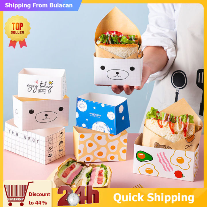 [Ready Stock+COD] 50pcs Korean Toast Bread Sandwich Packaging Box ...
