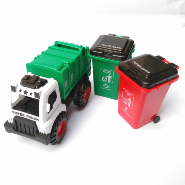 Mainan Heavy Truck Compactor Sampah dan Tempat Sampah Besar AK99 | Lazada Indonesia