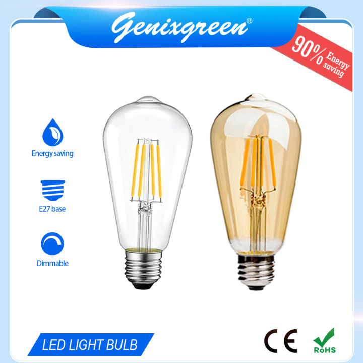 E27 LED Edison Bulb 4W ST64 Led Filament Bulb Vintage 220V Dimmable ...