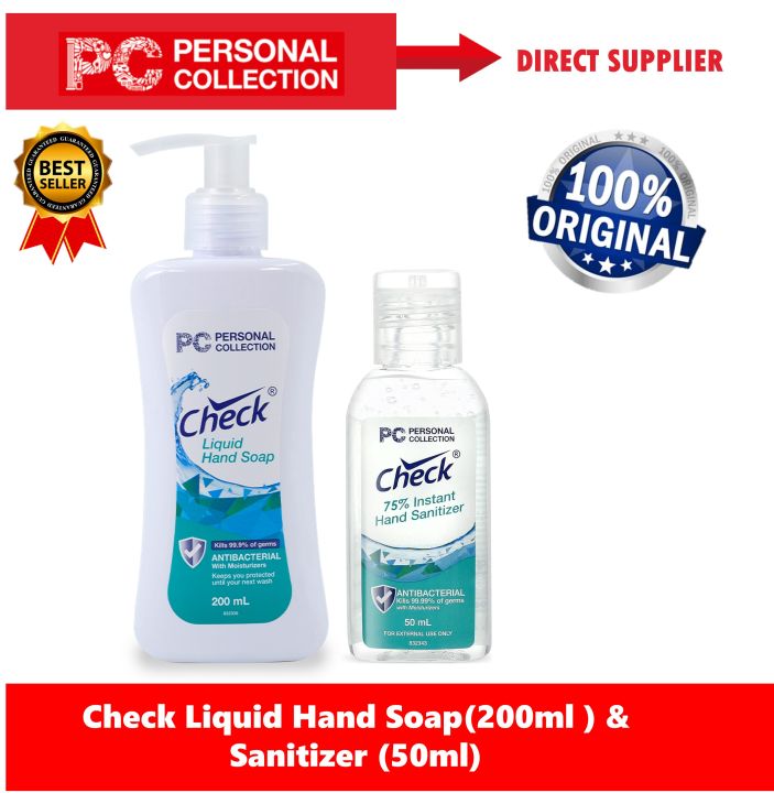 Personal Collection - Check Liquid Hand Soap & Sanitizer 200ml/50ml ...