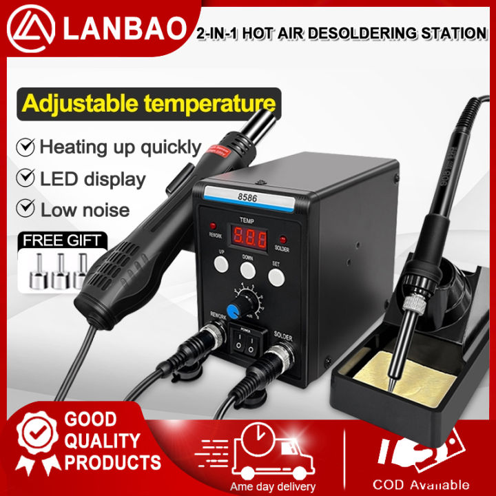 Portable Hot Air Rework Station Set 2 in1 Electric Soldering Irons Hot ...