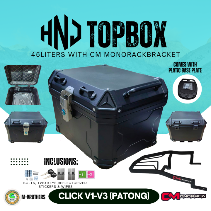 SET 45 LITERS TOPBOX HNJ TOP 0A1S/TOP 01 HARD PLASTIC HELMET ...