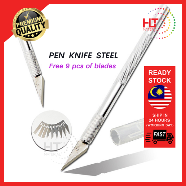 (Free 9 Blades) Aluminium Art Pen Knife/Craft Knife/Sculpting Knife ...