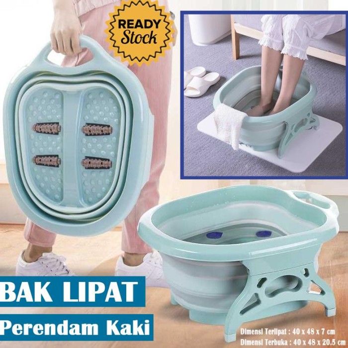 Baskom Lipat Rendam Pijat Kaki Refleksi Foldable Footbath Ember Cuci ...