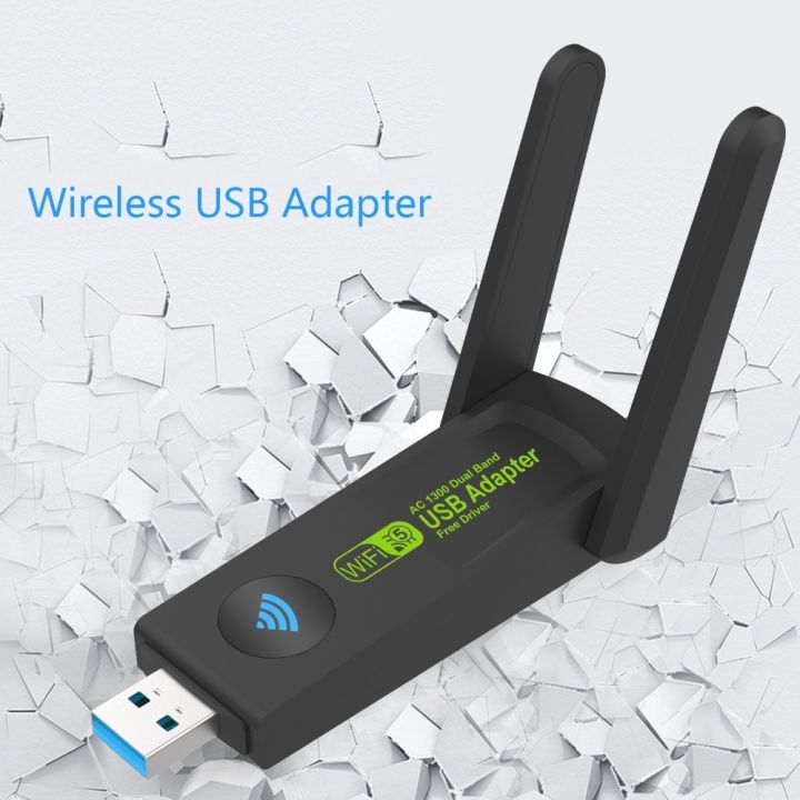 1300Mbps USB Wifi Dongle Band Network Card Receiver Wireless WiFi ...