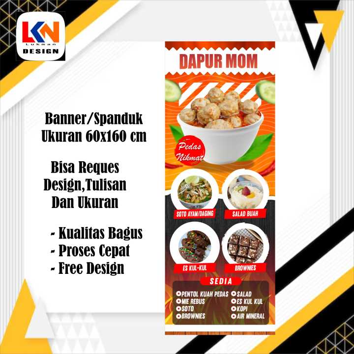 spanduk banner dapur mom uk, 60X160cm | Lazada Indonesia