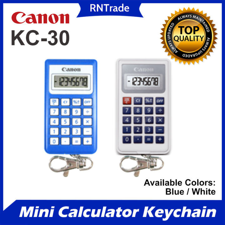 Canon Mini Calculator KC-30 KC30 8 Digits Keychain Calculator, White ...