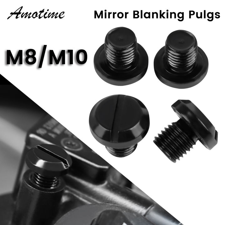 2Pcs Mirror Blanking Plugs Hole Plugs M8/M10 X1.25 Alloy Pair Fit For ...