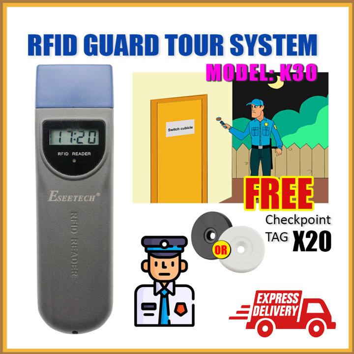K30 RFID Guard Tour System Guard Clocking System 🎀Free 20pcs Checkpoint ...