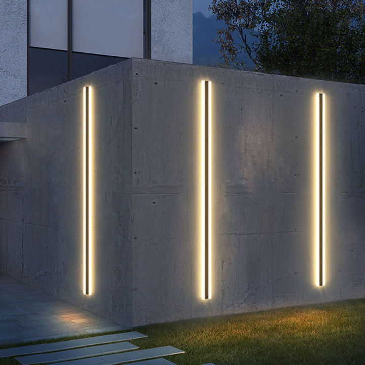 Modern Waterproof outdoor Long Strip LED wall lamp IP65 Aluminum Wall ...