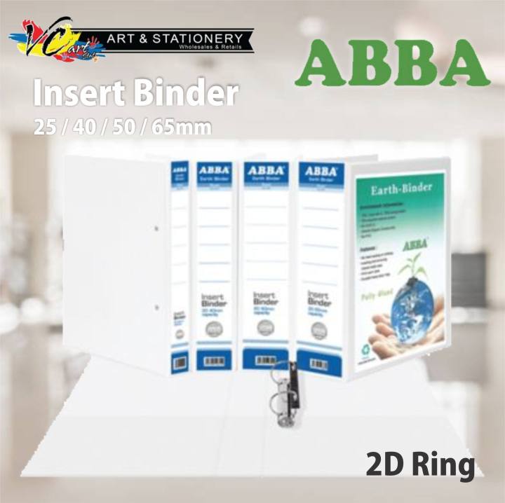 Abba 2D Ring File PVC A4 White 25 / 40 / 50 / 65mm Fail Puith File ...