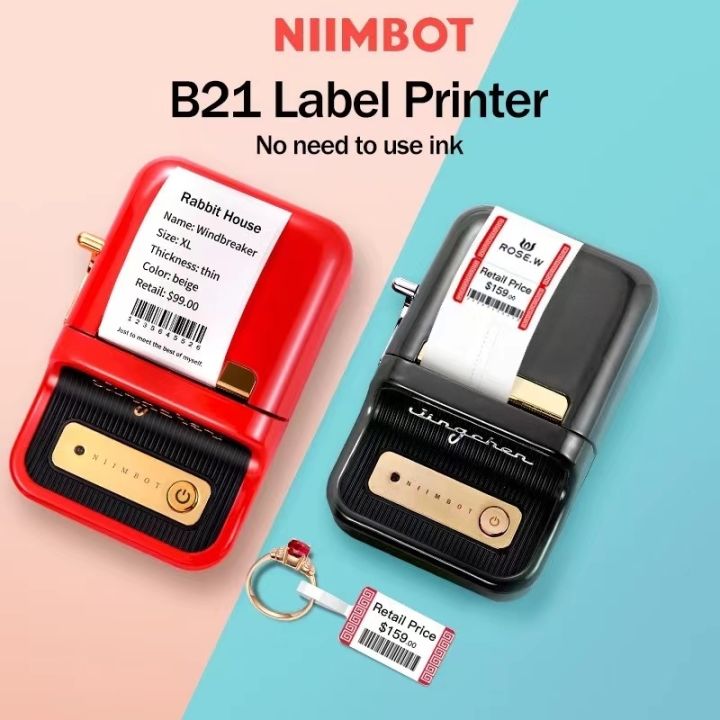 Niimbot B21 Label Printer portable Bluetooth thermal printer small ...