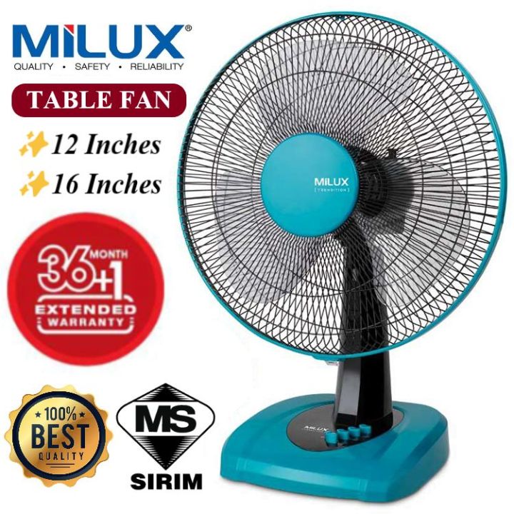 SIRIM APPROVED + READY STOCK MILUX Table Fan 12" 16" Kipas Meja Desk Fan 桌上风扇 台扇 小风扇 3-Speed ...