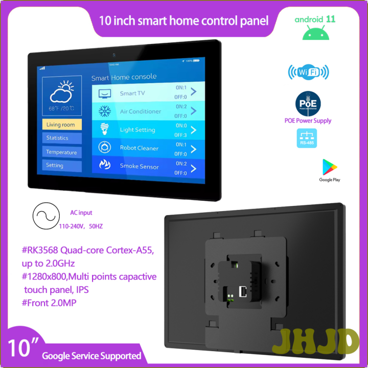 [JHJD] 10.1 Inch New 2024 Smart Home Automation Control Panel Android POE Tablet Touch Screen ...