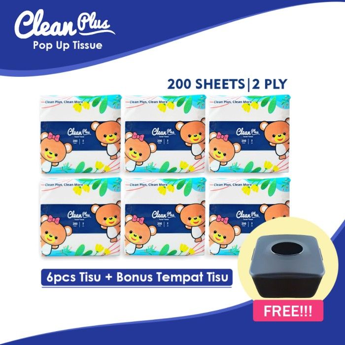 GUDANG TOSERBA - [1 PACK CLEANPLUS POP UP 200] CLEAN PLUS - Tisu Wajah Pop Up / Facial Tissue ...