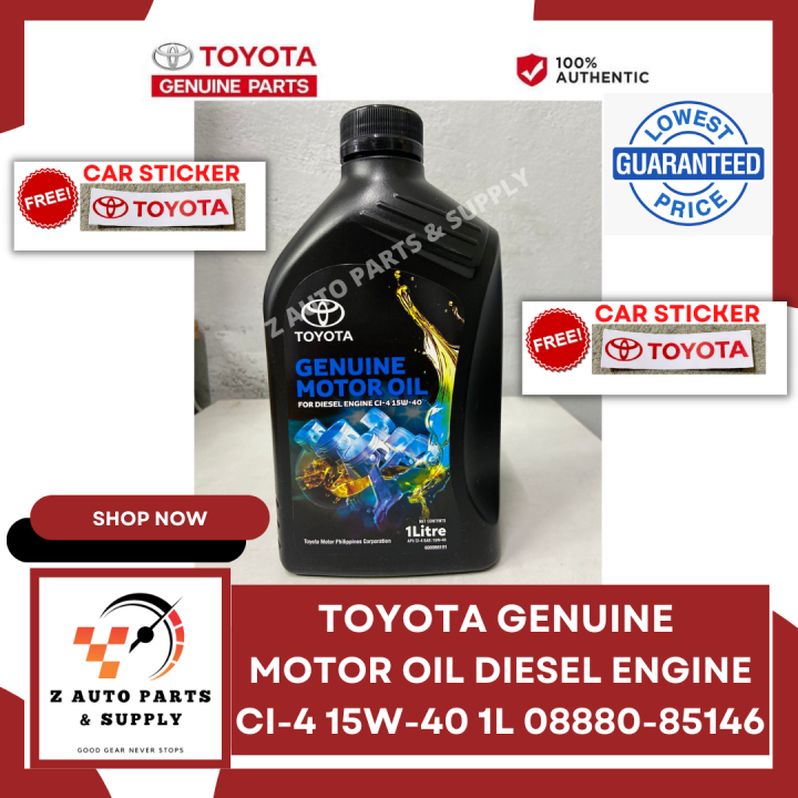 GENUINE MOTOR OIL DIESEL ENGINE CI-4 15W-40 1L 08880-85146 TOYOTA ...