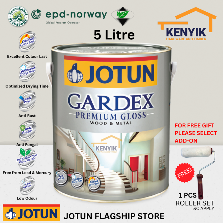JOTUN 5L Gardex Premium Gloss (Wood and Metal Surface) (Enamel Paint ...