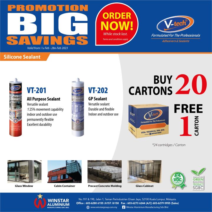 VT-201 All Purpose Silicone Sealant - 270ML (CLEAR/ WHITE/ BLACK/ GREY ...