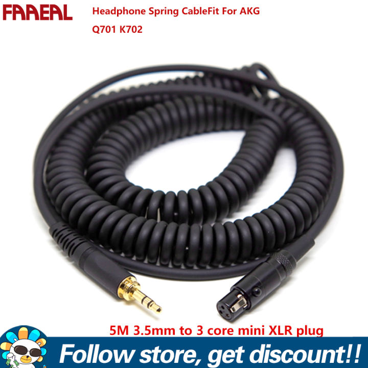 FAAEAL Headphone Replacement Spring Cable OFC 3 Core Mini Headset ...