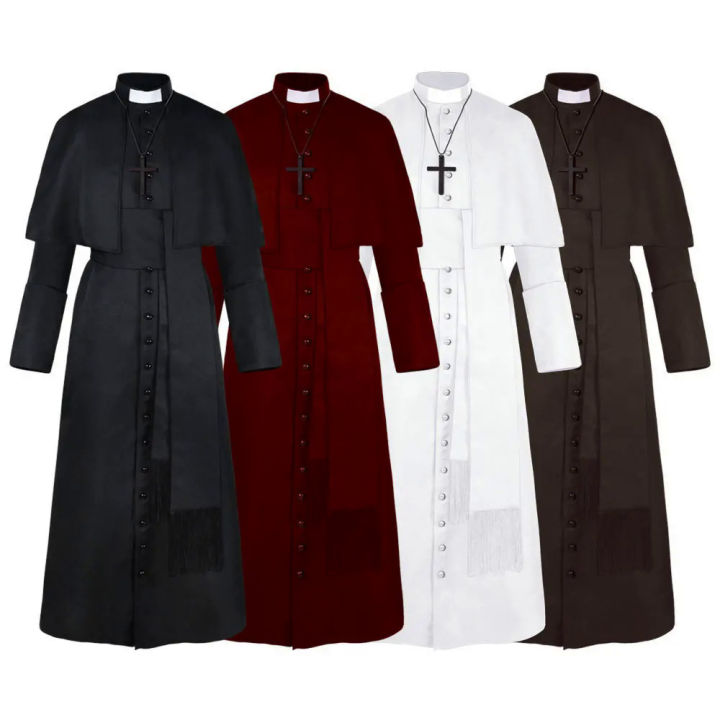 Medieval Renaissance Priest Costume Catholic Church Religious Roman R ...