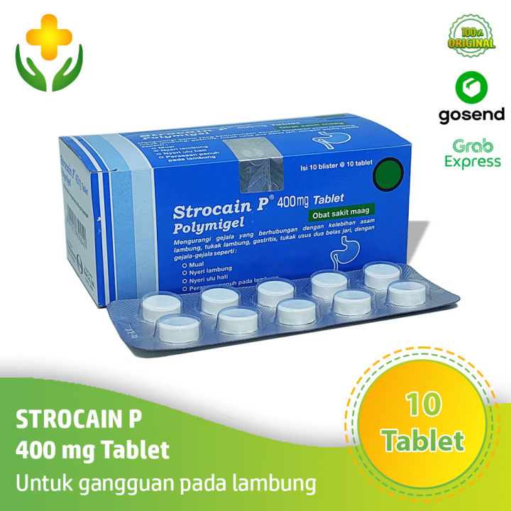Strocain P 400 mg 10 Tablet Obat Sakit Maag Tukak Lambung | Lazada ...