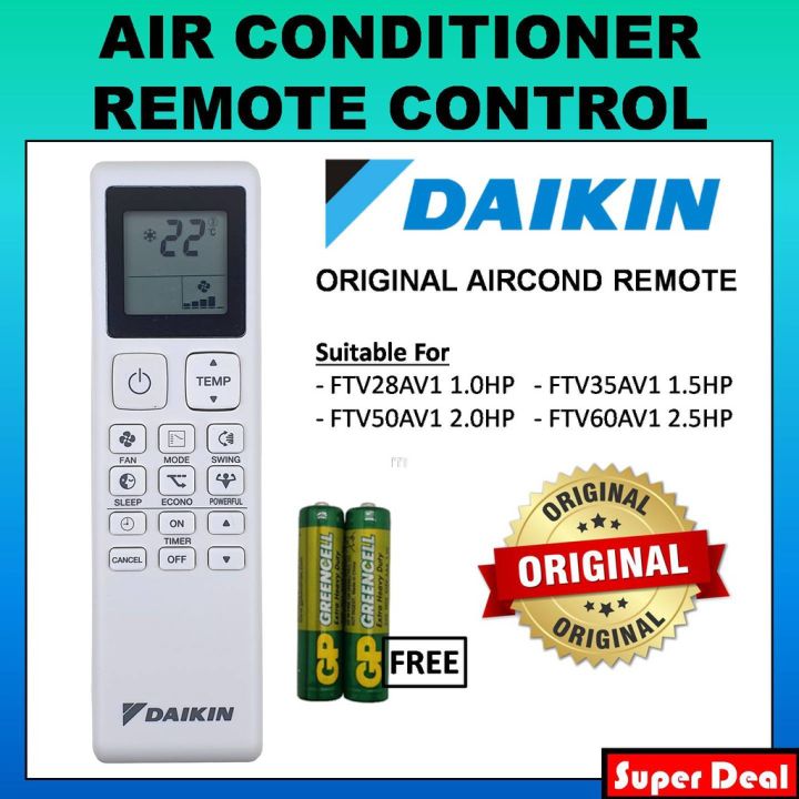 [ORIGINAL] DAIKIN Aircond Air Cond Air Conditioner Remote Control ...