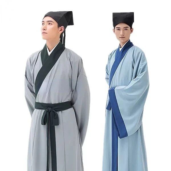 Chinese Robe Ancient Scholar Student Costumes Men Aldult Kimono China ...