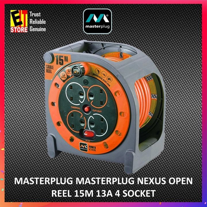 MASTERPLUG MASTERPLUG NEXUS OPEN CASE REEL 15 Meter / 13A / 4 SOCKET ...