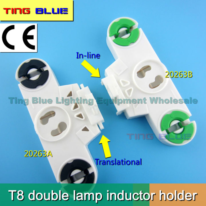 【4-10pcs】T8-G13 Double Lamp Socket, Fluorescent Lamp Holder, Inductive ...