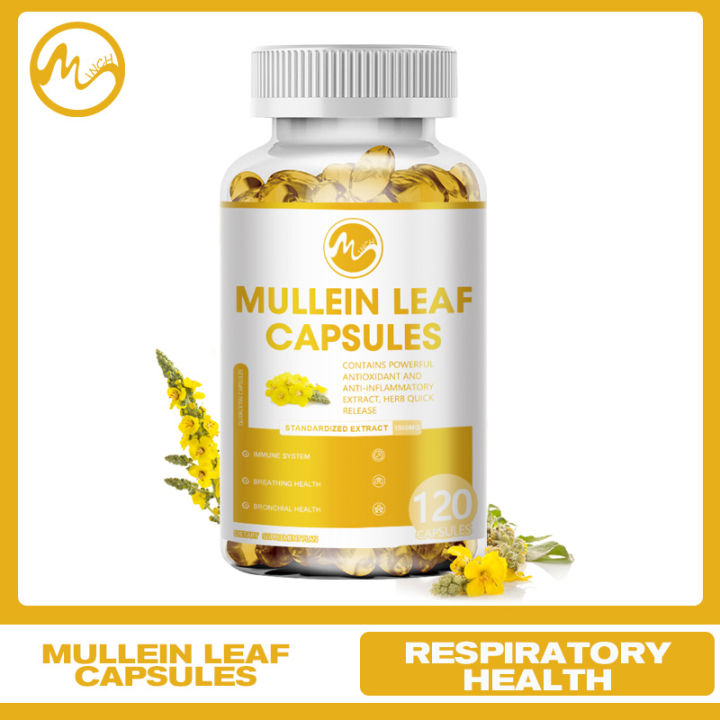 Mullein Leaf Capsules 1500mg for Lung Cleansing Support Healthy ...