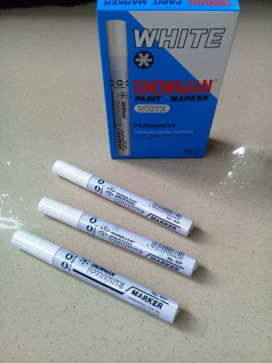 Spidol Snowman Permanent Paint Marker White - Snowman WP-12 | Lazada ...
