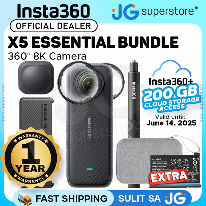 Insta360 X5 8K UHD 360° Action Camera Essential Bundle Kit with CMOS ...
