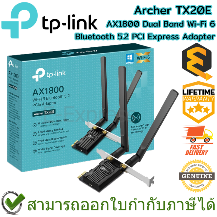 TP-Link Archer TX20E AX1800 Dual Band Wi-Fi 6 Bluetooth 5.2 PCI Express ...