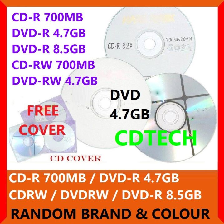 CD/ DVD 52X 700MB 80MIN Blank CDR CD-R DVD 4.7GB DVD-R KOSONG CDRW ...