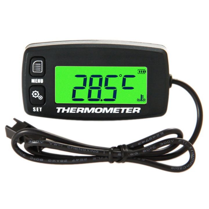 Digital LCD Engine Temperature Gauge Over-Temperature Alert with Sensor ...