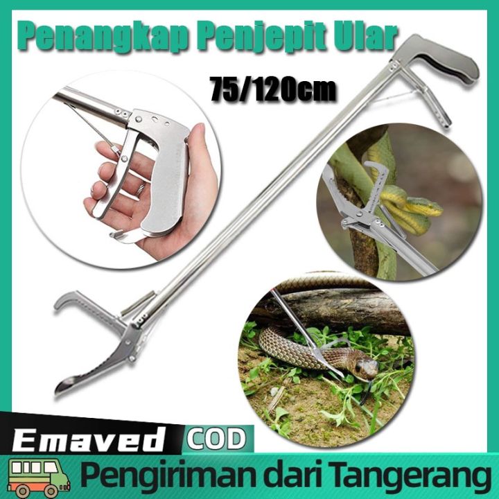 75/120cm Alat Penjepit Ular Stainless Tongkat Penangkap Ular Alat ...