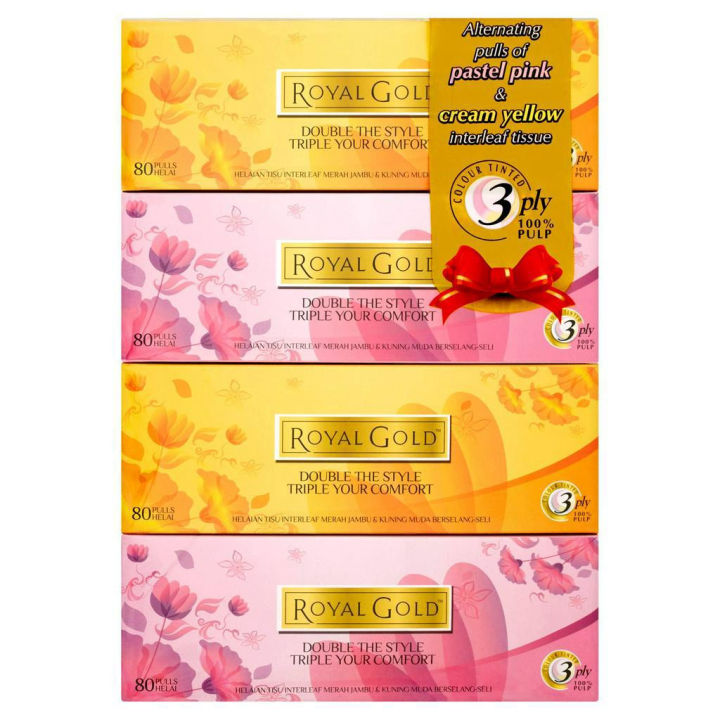 Royal Gold Colour Tinted Pastel Pink & Cream Yellow Interleaf Tissue 3 ...