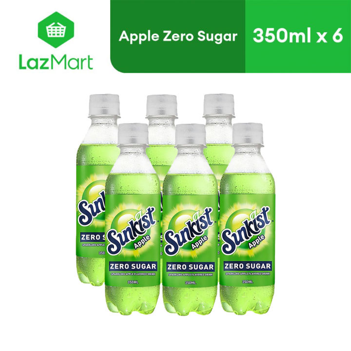 Sunkist Apple Zero Suagr 350ml - Pack of 6 | Lazada PH
