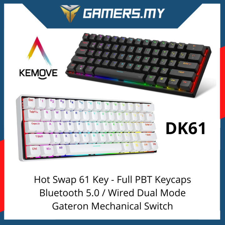 KEMOVE DK61 Snowfox / Shadow - 60% HotSwap Wireless Mechanical Keyboard ...
