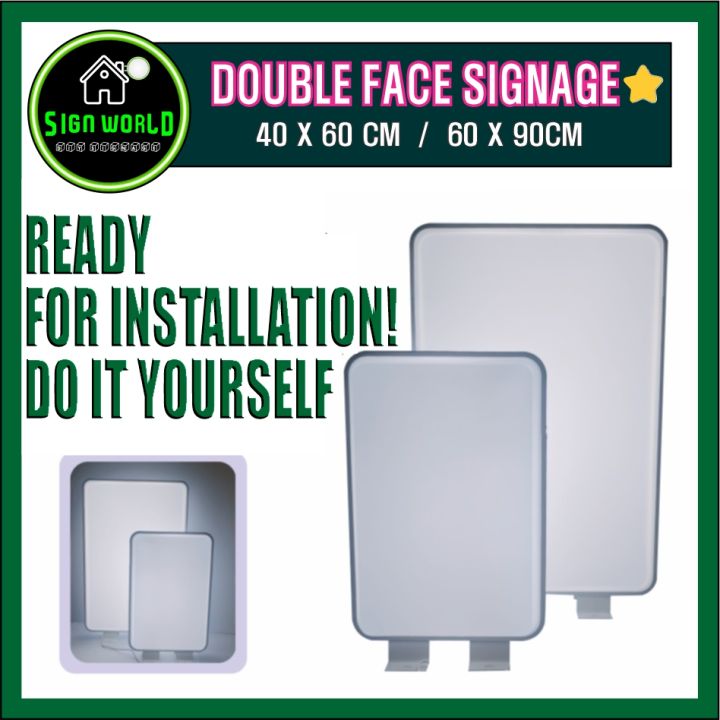 LED Light Rectangle Double Sided Signage / Sign Board Sticker DIY Decor ...