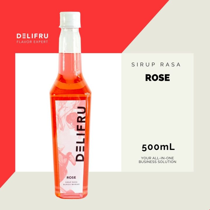 Rose Syrup Delifru 500 ml - Sirup Bunga Mawar Premium | Lazada Indonesia